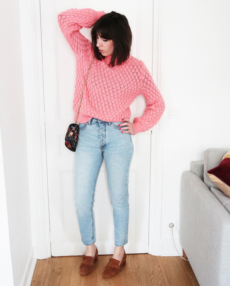 #Ootd : Un Pull rose pour un look pop
